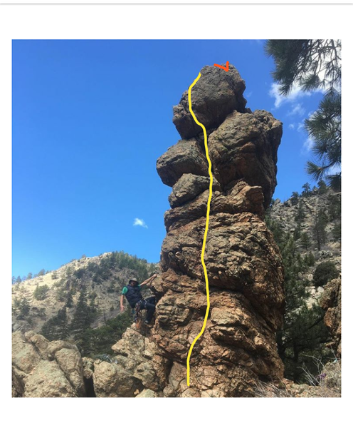 Rock Climb Unknown Tower aka Crystal Dick Tower, Golden