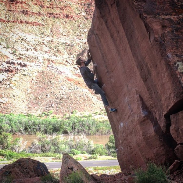 Climbing in North Big Bend Boulders, Southeast Utah
