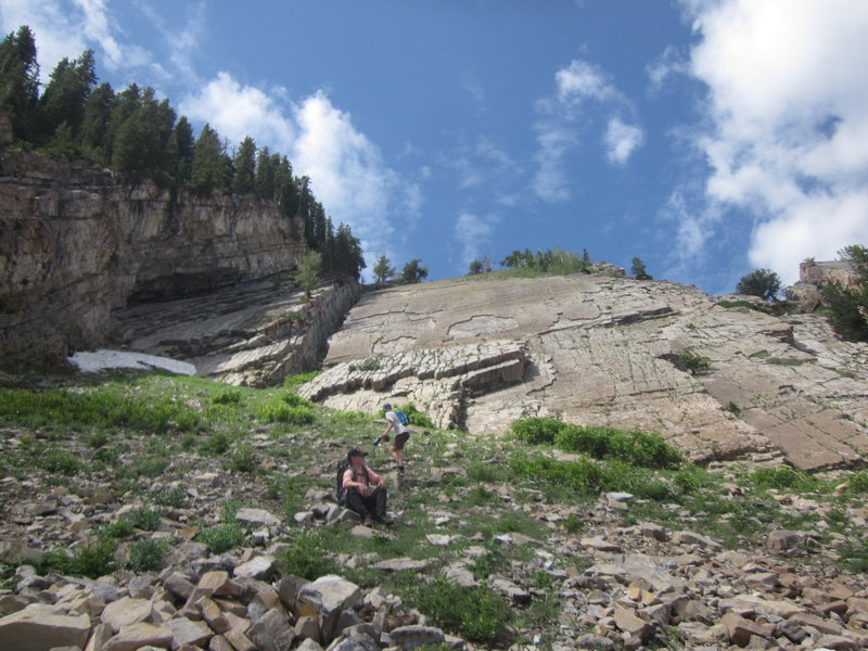 Rock Climbing in Mt. Raymond Slabs, Big Cottonwood Canyon