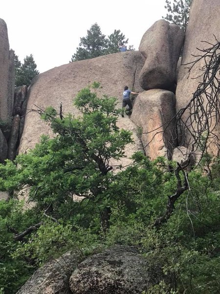 Rock Climbing in Sedalia Crack Bouldering, South Platte