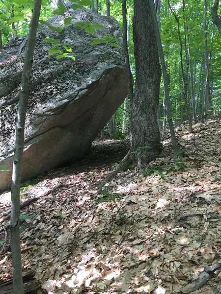 Climbing in Flood Boulder, *Whitehorse Ledge