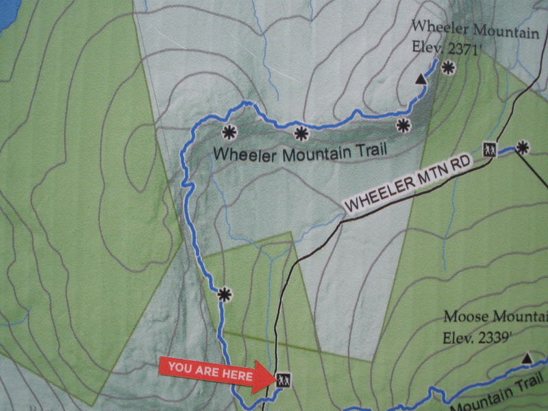 Current (2019) hiker's map for Wheeler Mtn area. There may be a branch ...