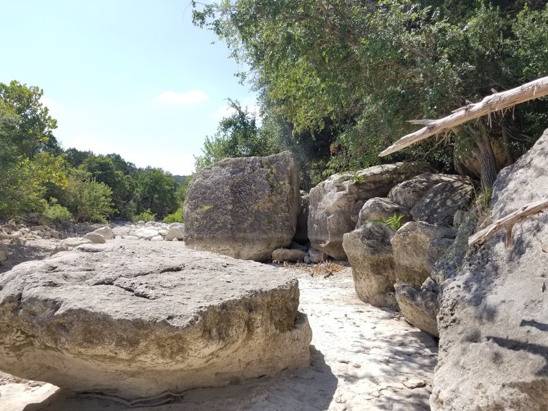 Climbing in Creek Slab, Austin Area