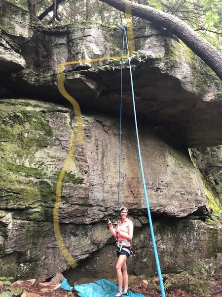 Rock Climbing in Breakneck Overhang, South Central PA