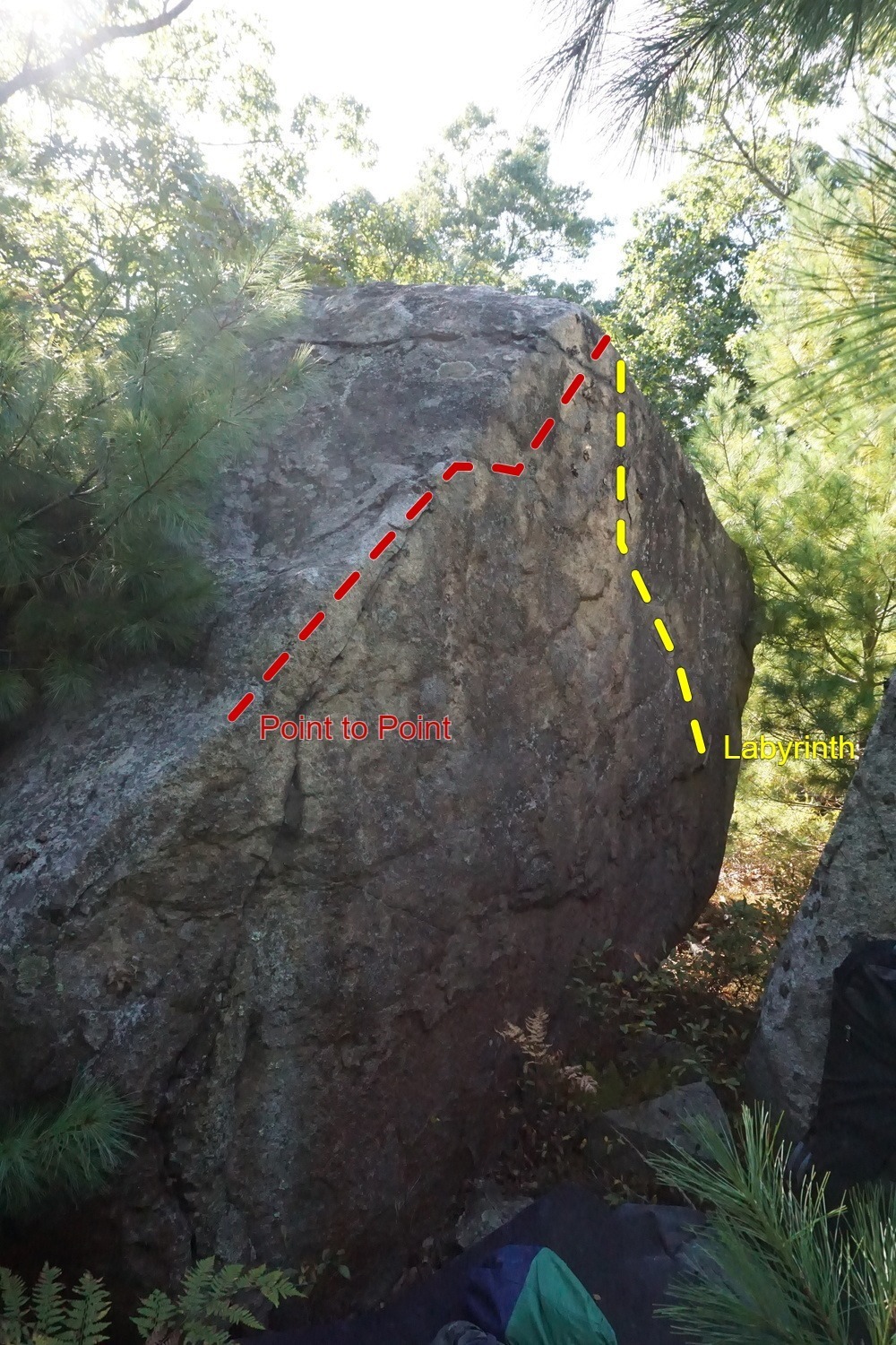 The God side of the "split" part of the Split Boulder.