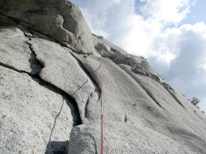 The rest of P2. Fun and carefree climbing to Lunch Ledge.