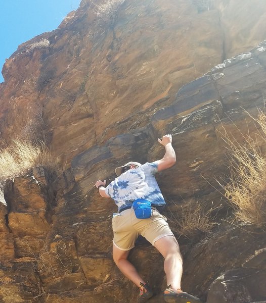 Climbing in Avis Dam, Avis Dam