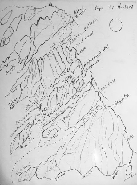 Hand drawn topo by CH. Forget this map on this mission and you may not ...