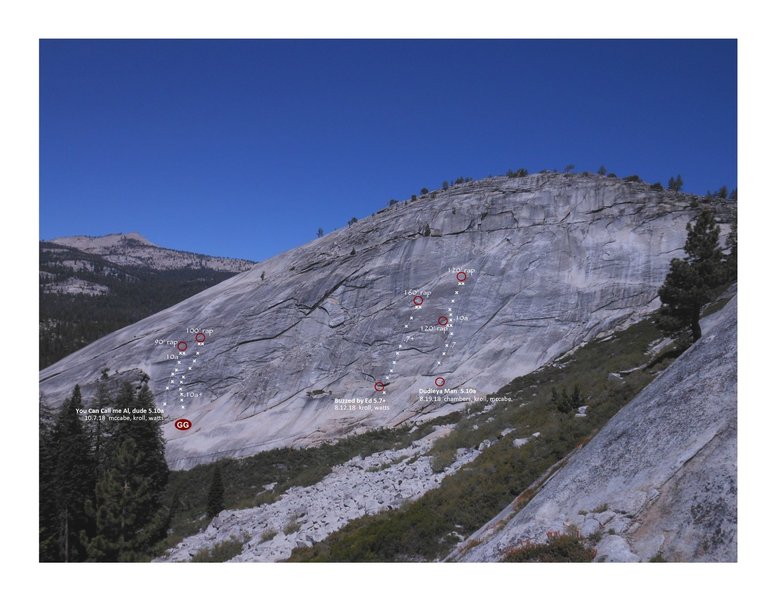 Rock Climbing in Penstemon Dome (East Face), Western Sierra