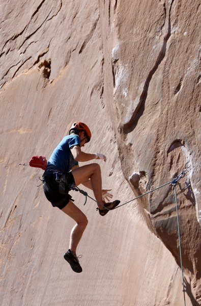 Rock Climb Flakes of Wrath Direct, Southeast Utah