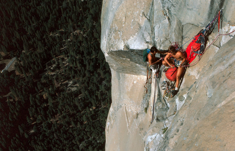 Mark Hudon and Rainsford Rouner not far from the top. Sept 1976