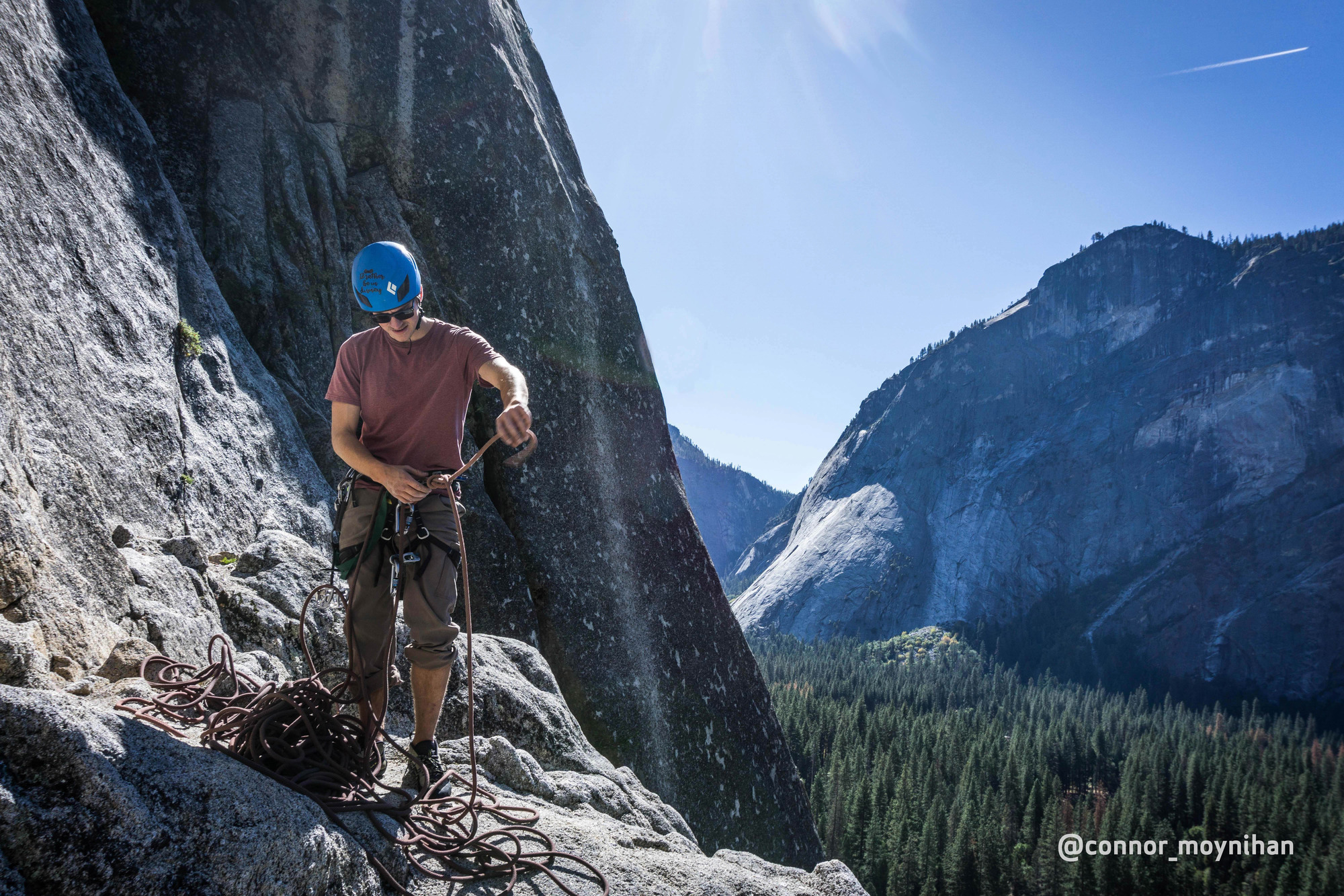 The only good ledge on the whole climb. Enjoy it!