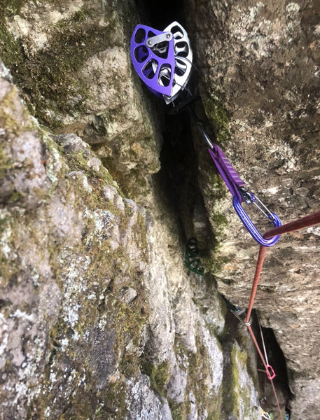 Rock Climb Offwidth Corner Crack, Mt. Hood National Forest