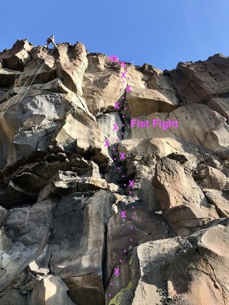 Rock Climb Fist Fight / Variation, Smith Rock