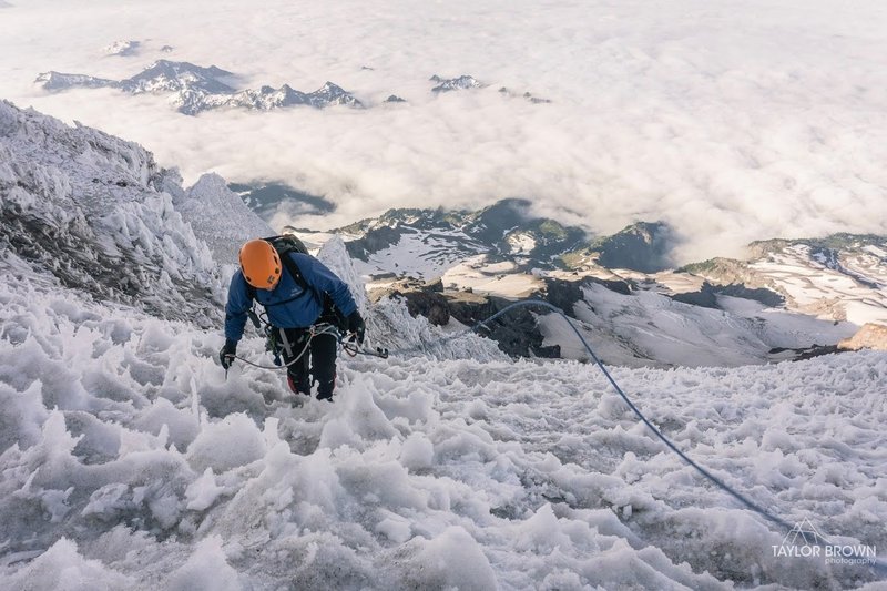 Top of the ice step pitches on Kautz