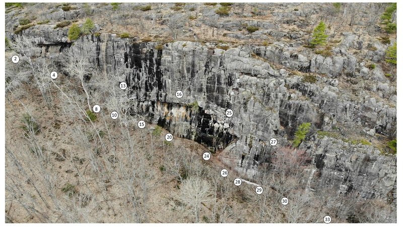 Ariel map of route locations