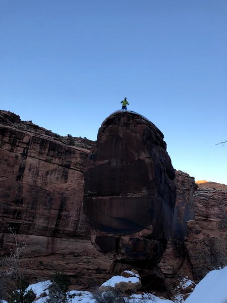 Rock Climb Frightened Pickle - Happy Cucumber, Southeast Utah