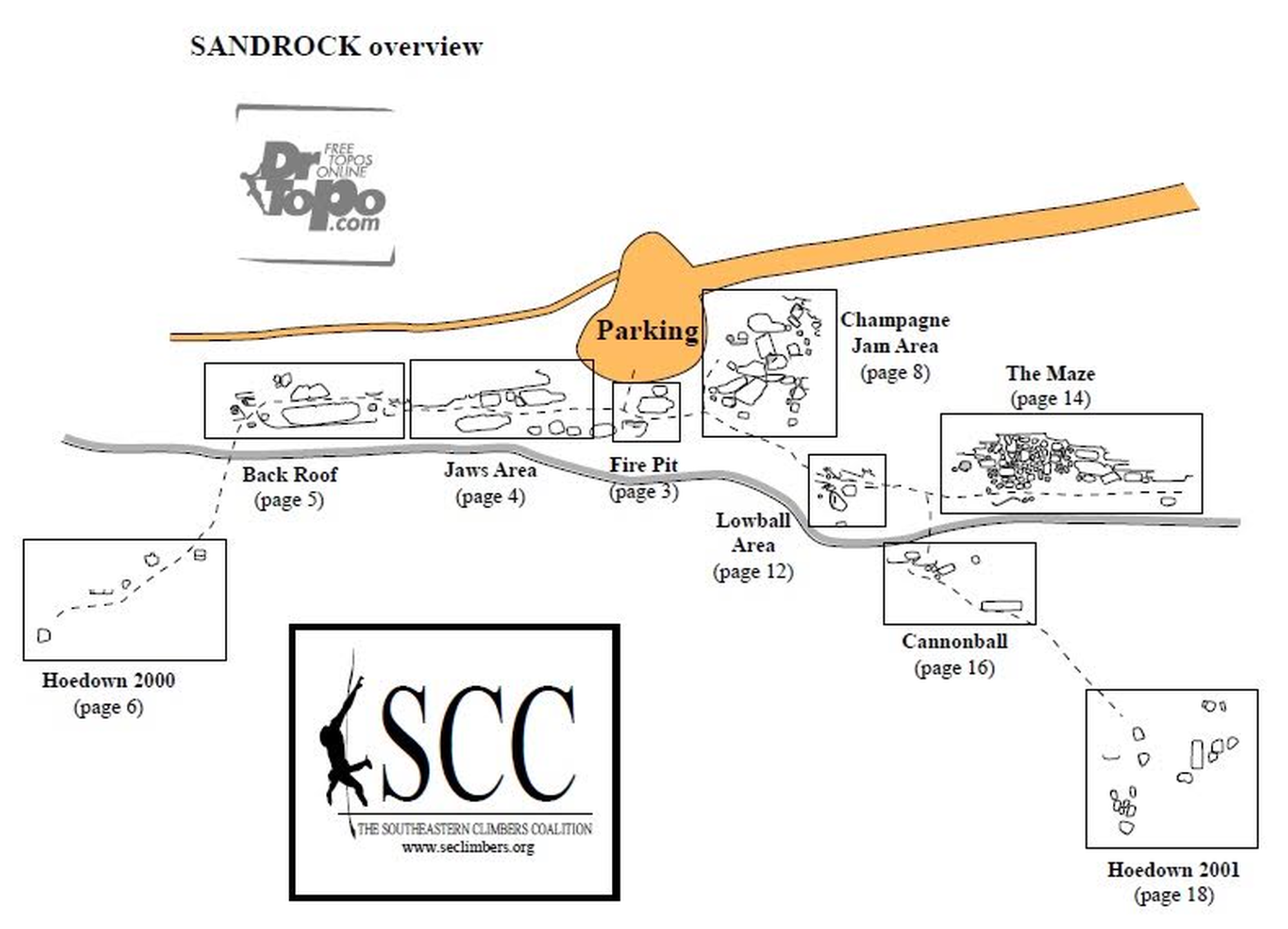 Sandrock Bouldering Areas