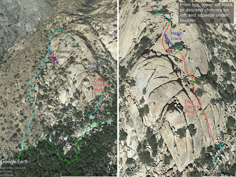Approach, descent, and route. Images from Google Earth (www.google.com ...