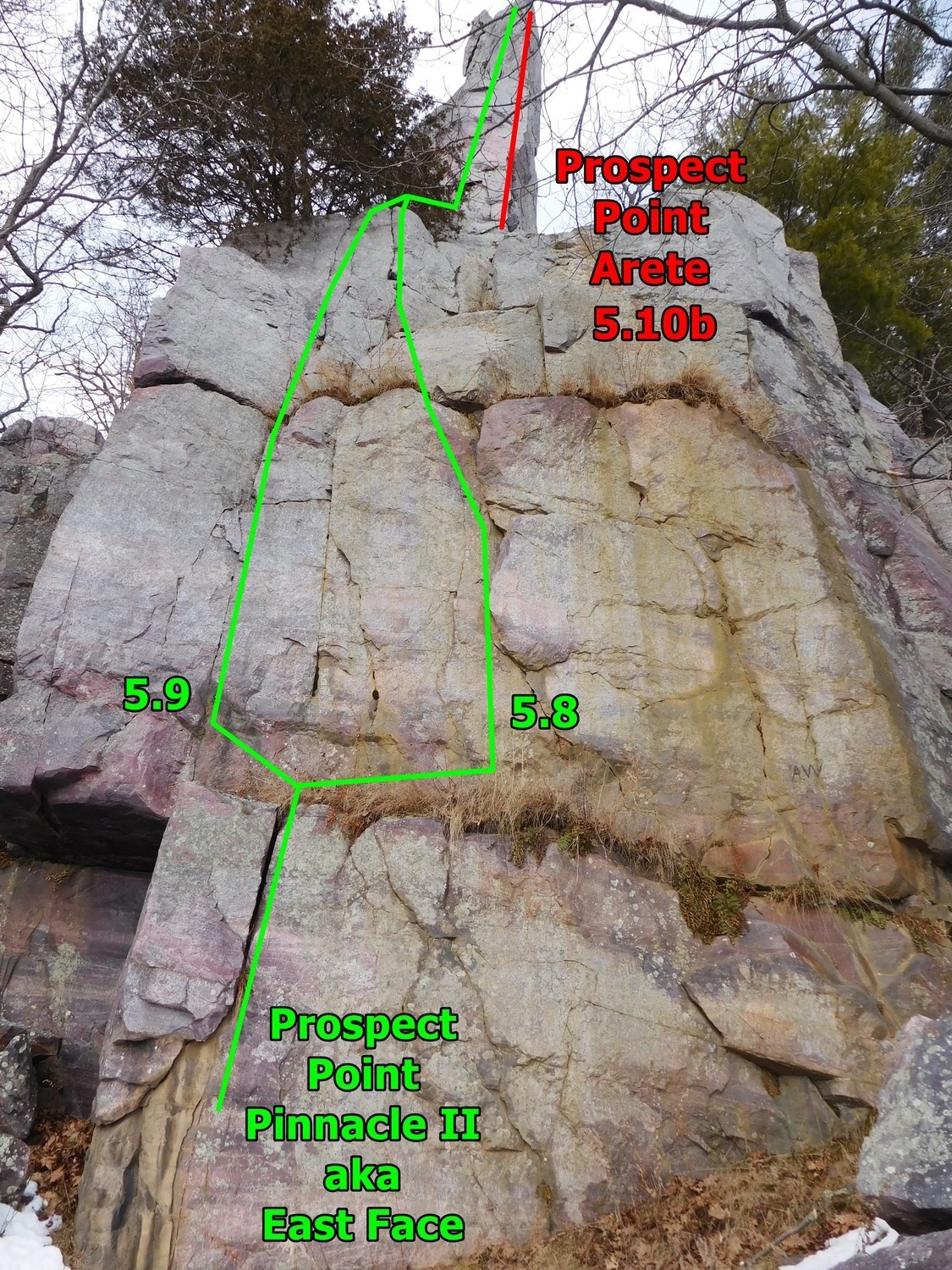 Prospect Point Pinnacle East Face, or south-east side depending on your ...