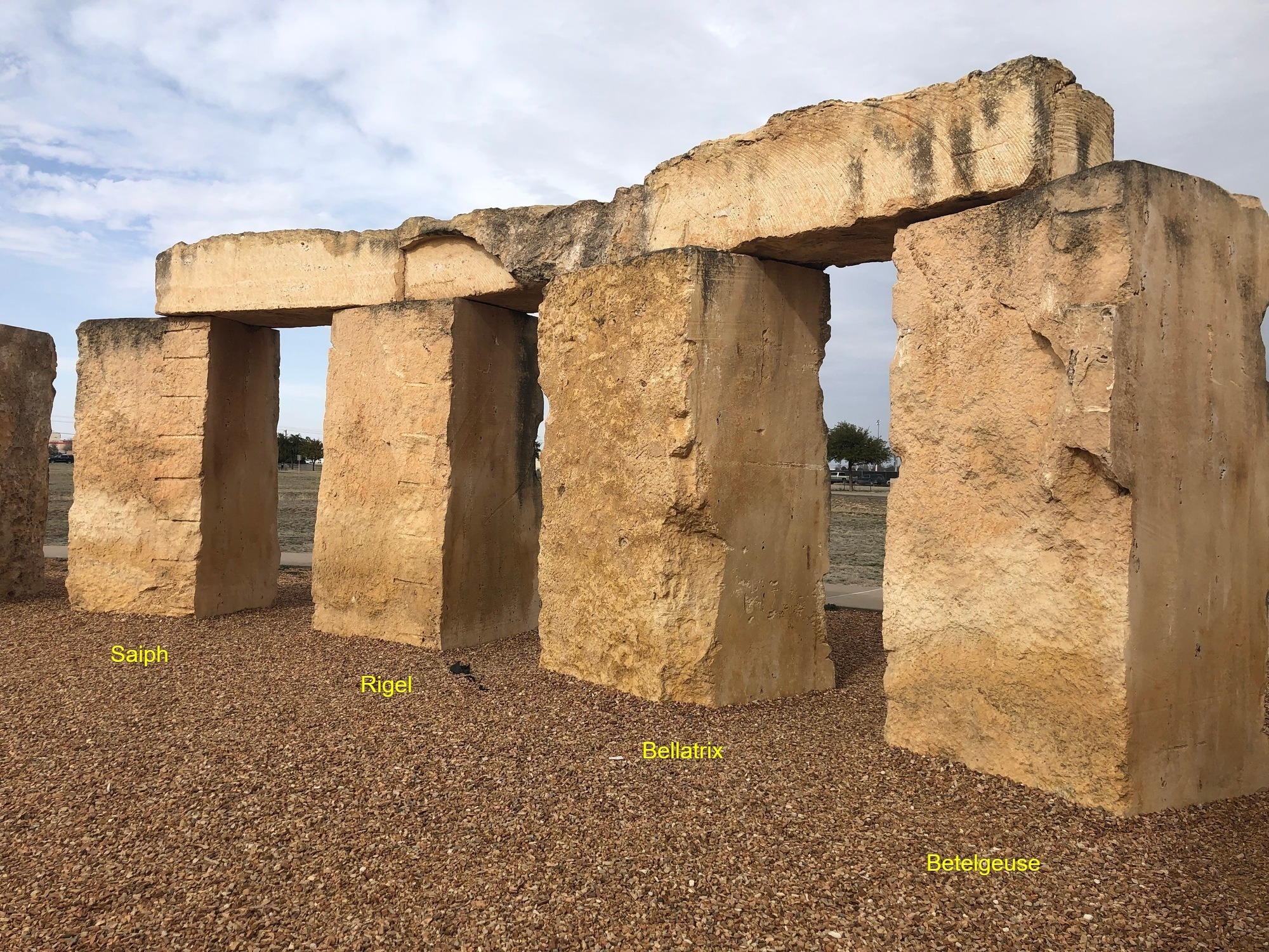 West Faces of Orion Slabset. Left to Right: Saiph, Rigel, Bellatrix ...