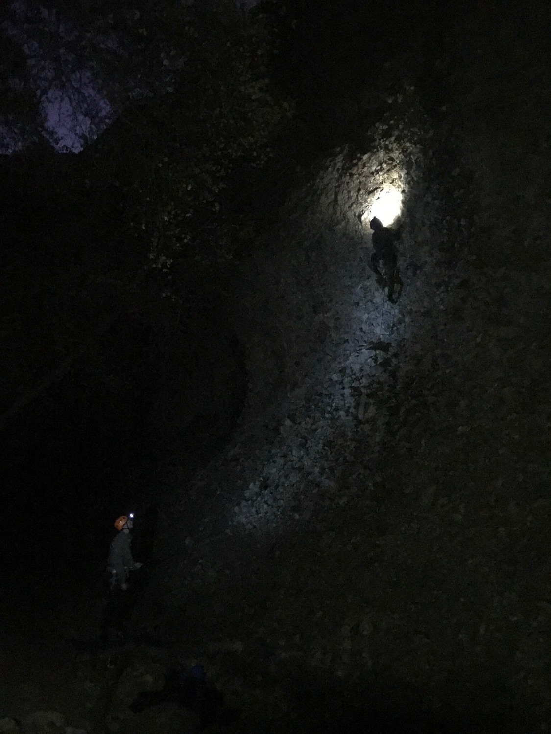 First time night climbing. This route is a blast to do in the dark ...