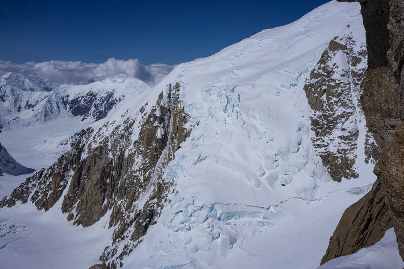The Seattle '72/Wickwire ramp from Cassin ledge in 2019. No rappels ...