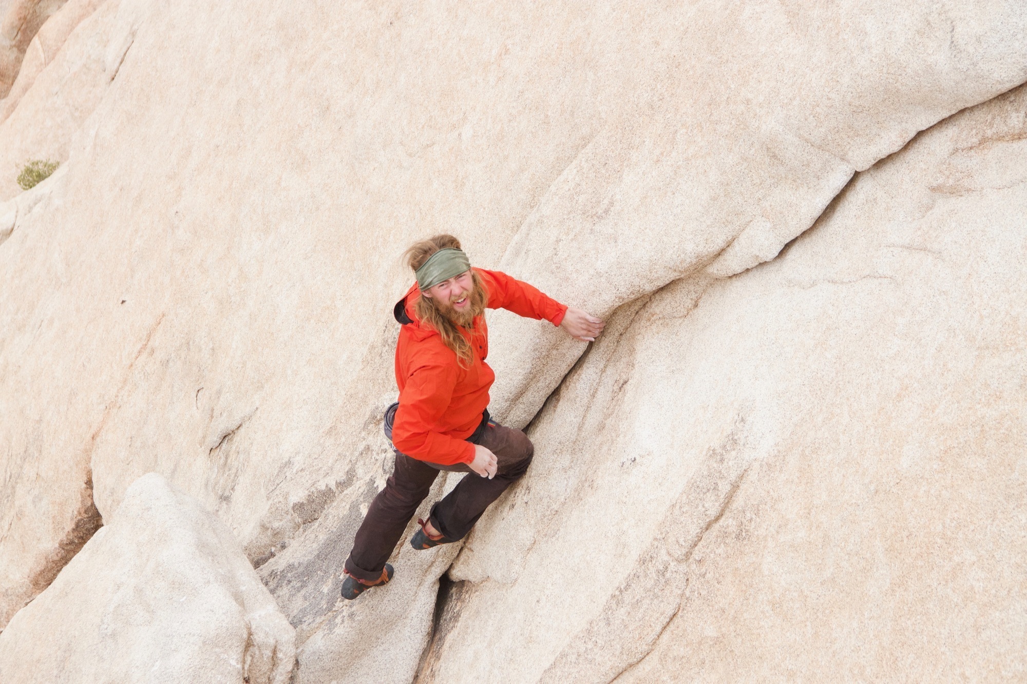 Soloing the flake, one of the best 5.8's in the world.