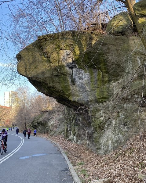 Climbing in Roadside Boulder, New York City
