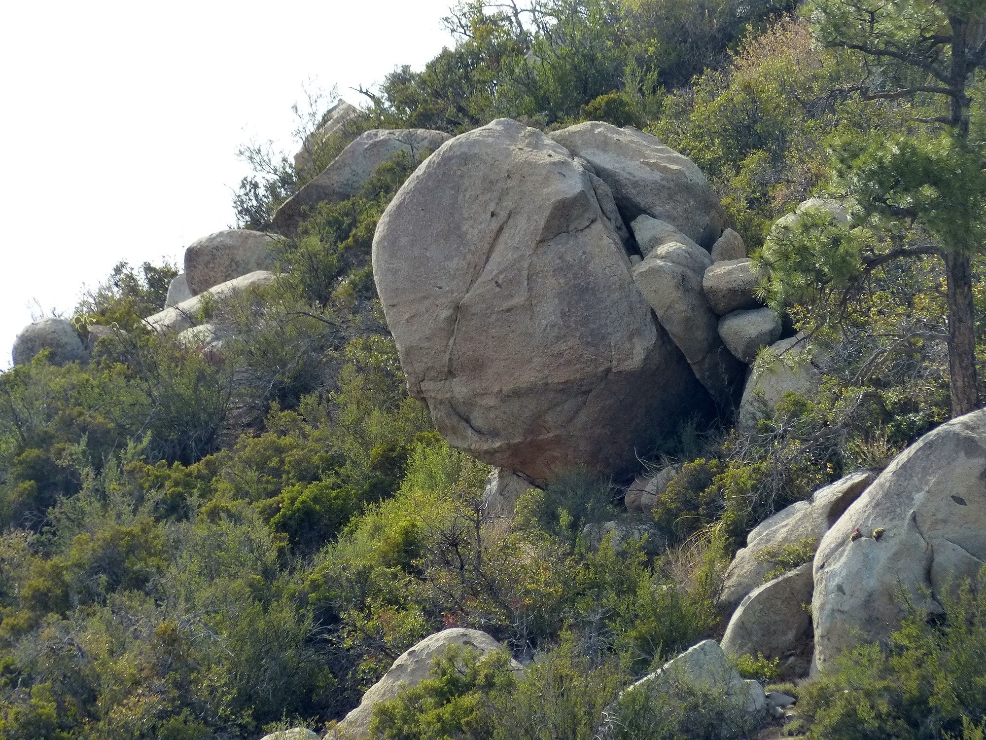 Zoomed in shot of Hilltop Boulder as seen from the road.