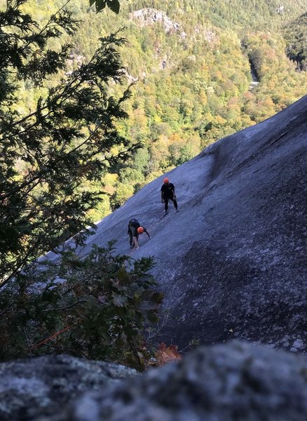 Simul Climbing near the Chimney finish