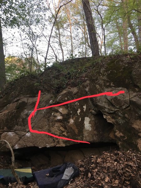Climbing in Bold Moon preserve boulder, 3. Piedmont Region