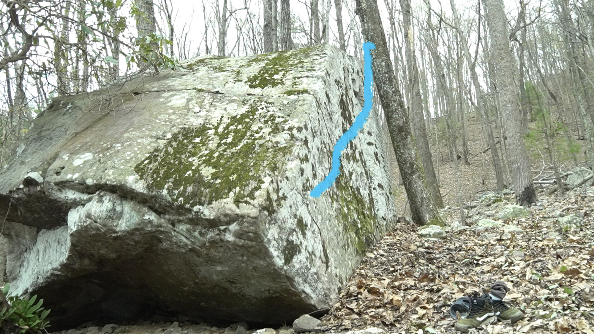 Boulder sits near the picnic area on the west side of the river. You ...