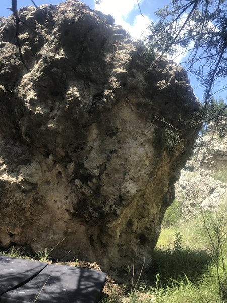 Climbing in The Choss Boulder, Lake Palo Duro