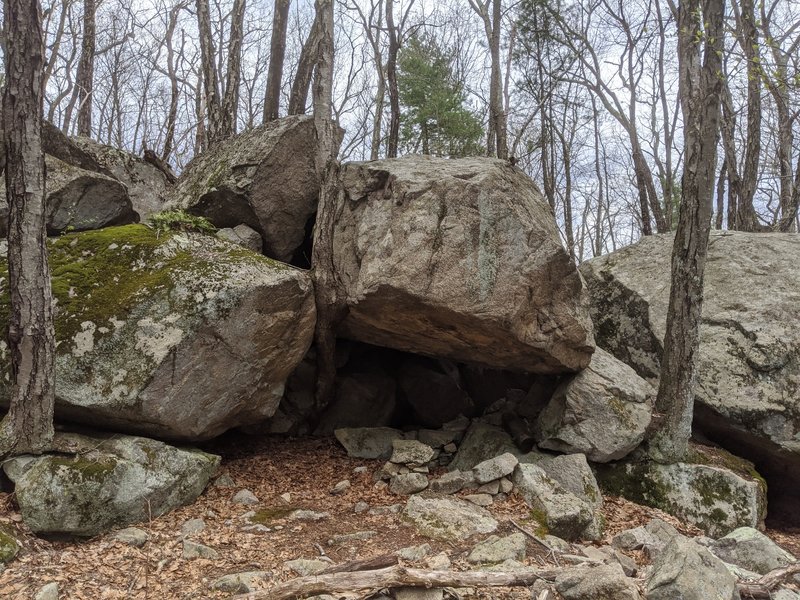 Climbing in Cairn Cave, Eastern, MA