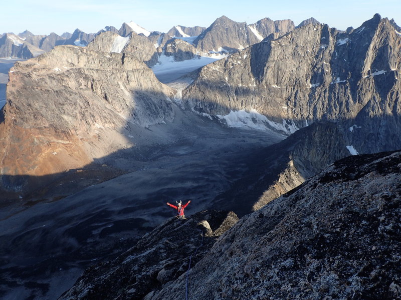 Thor on Mt. Thor. South ridge scramble pitches.