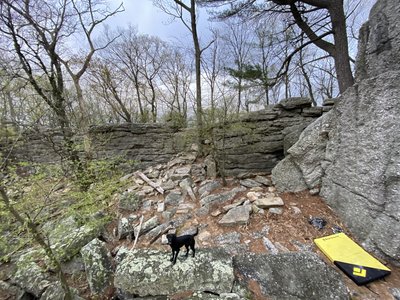 Climbing in Boxcar Rocks (Chinese Wall), South Central PA