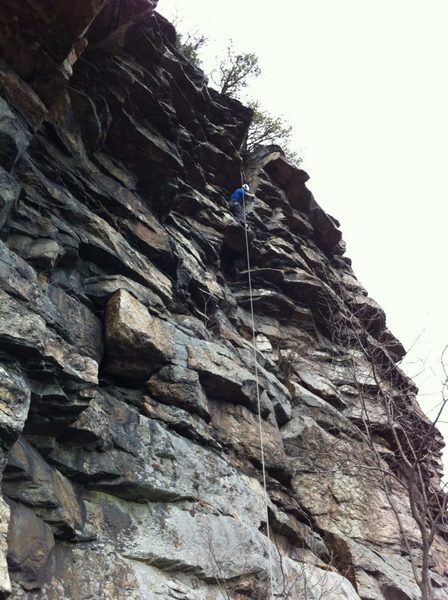 25 feet to the left (when facing out from cliff) of where the main ...