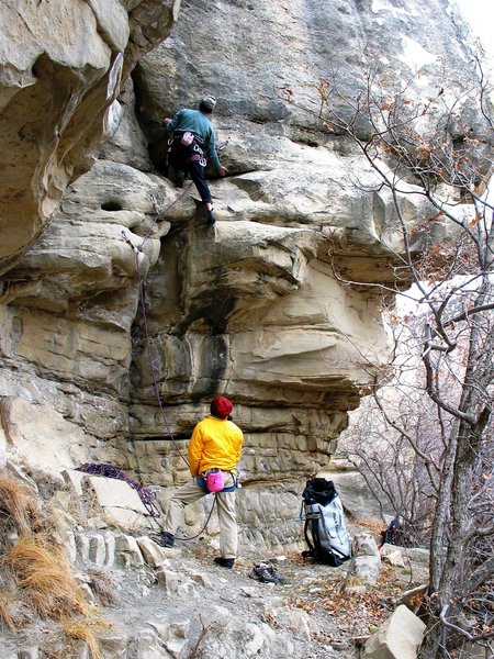 Rock Climbing in Boulder Canyon, Central Utah