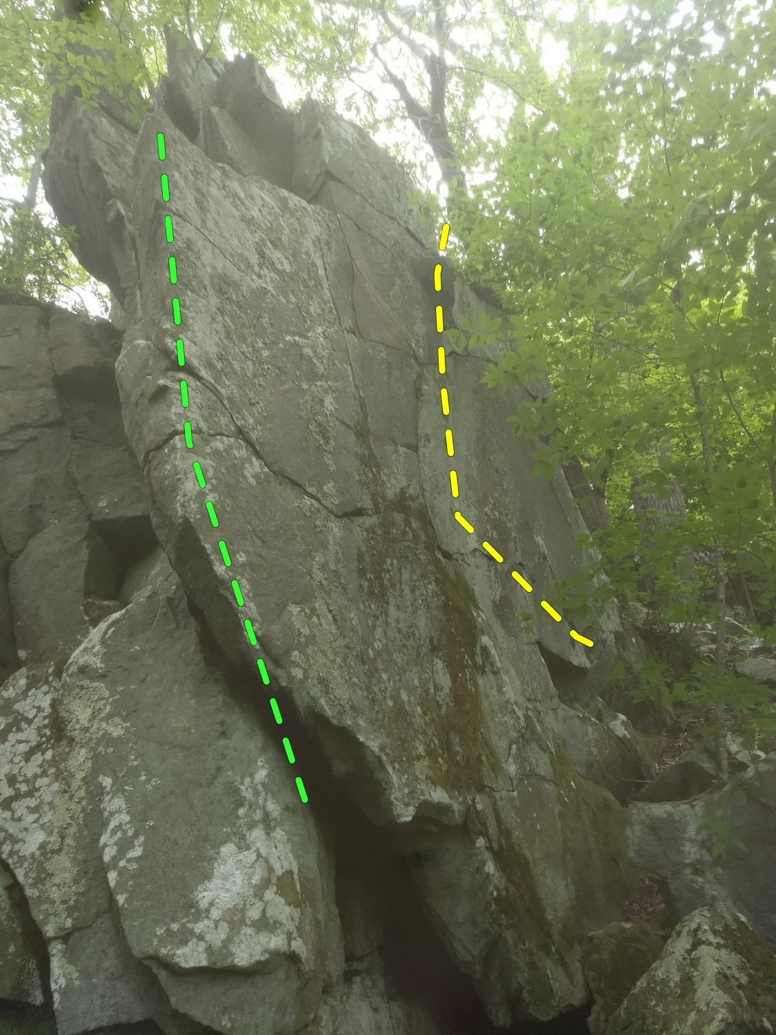 Angel's Dance Boulder: Angel's Dance shown in yellow. Green line is a ...