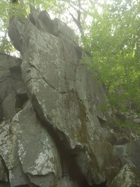 Angel's Dance Boulder: Angel's Dance shown in yellow. Green line is a ...