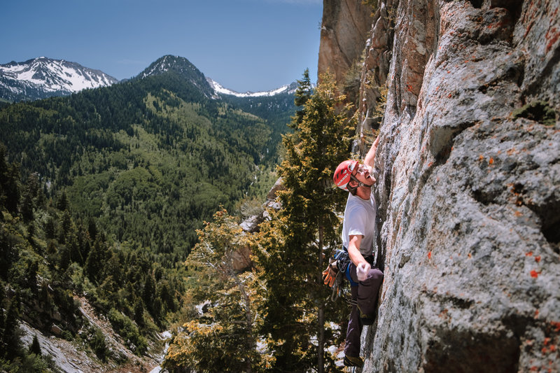 Rock Climbing in Tanners Gulch, Little Cottonwood Canyon