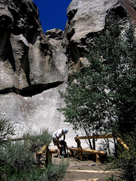 Nifty staging area at the base between the Elf's Cap and Bullet Rock at ...