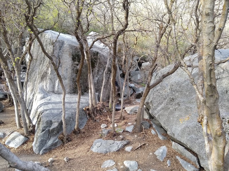 Climbing in Gate Boulders, Little Cottonwood Canyon