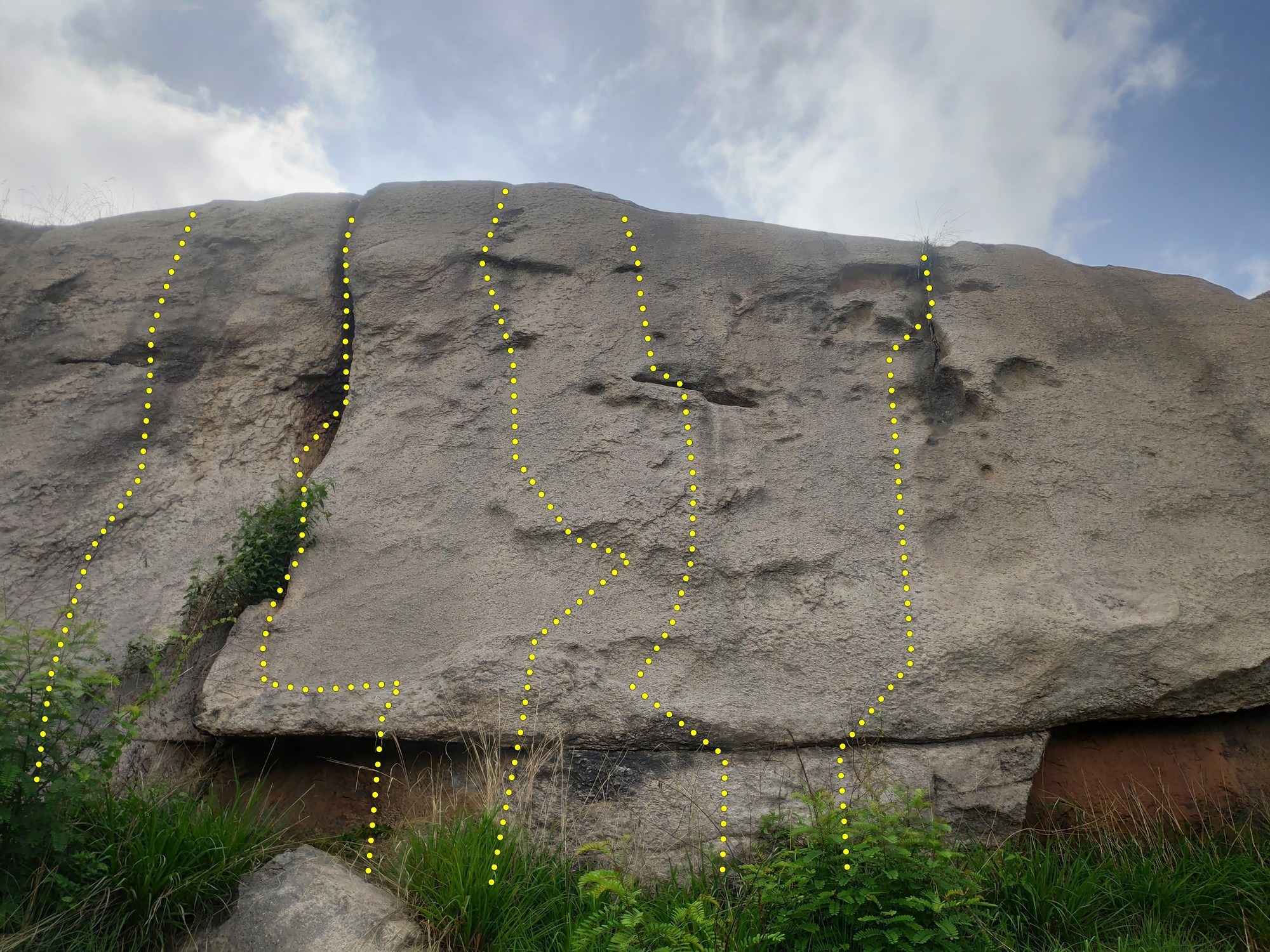 Base view Of the right side start of Bubble Wall and some routes