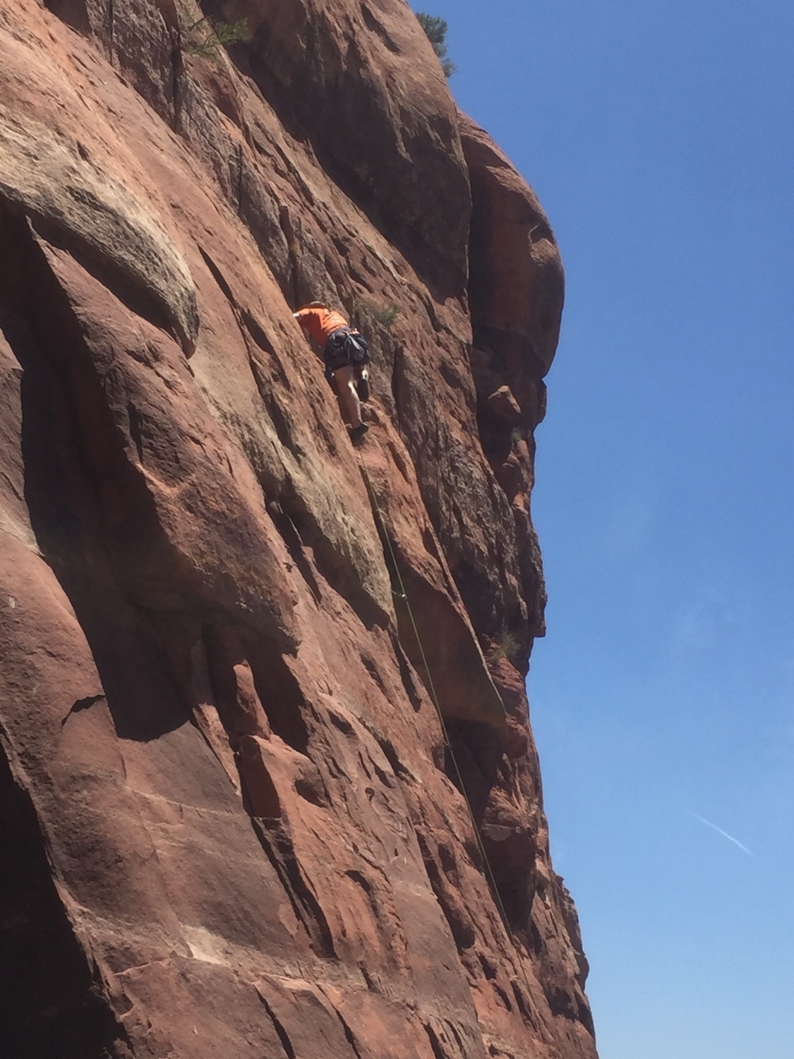 Will just above the lower flake. A bit runout if you don't place pro ...