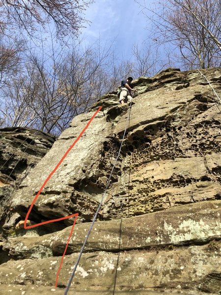Rock Climb Keyhole left, Northeast Ohio