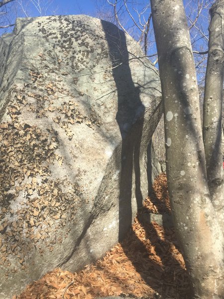 Climbing in Quarry Boulder, North Shore