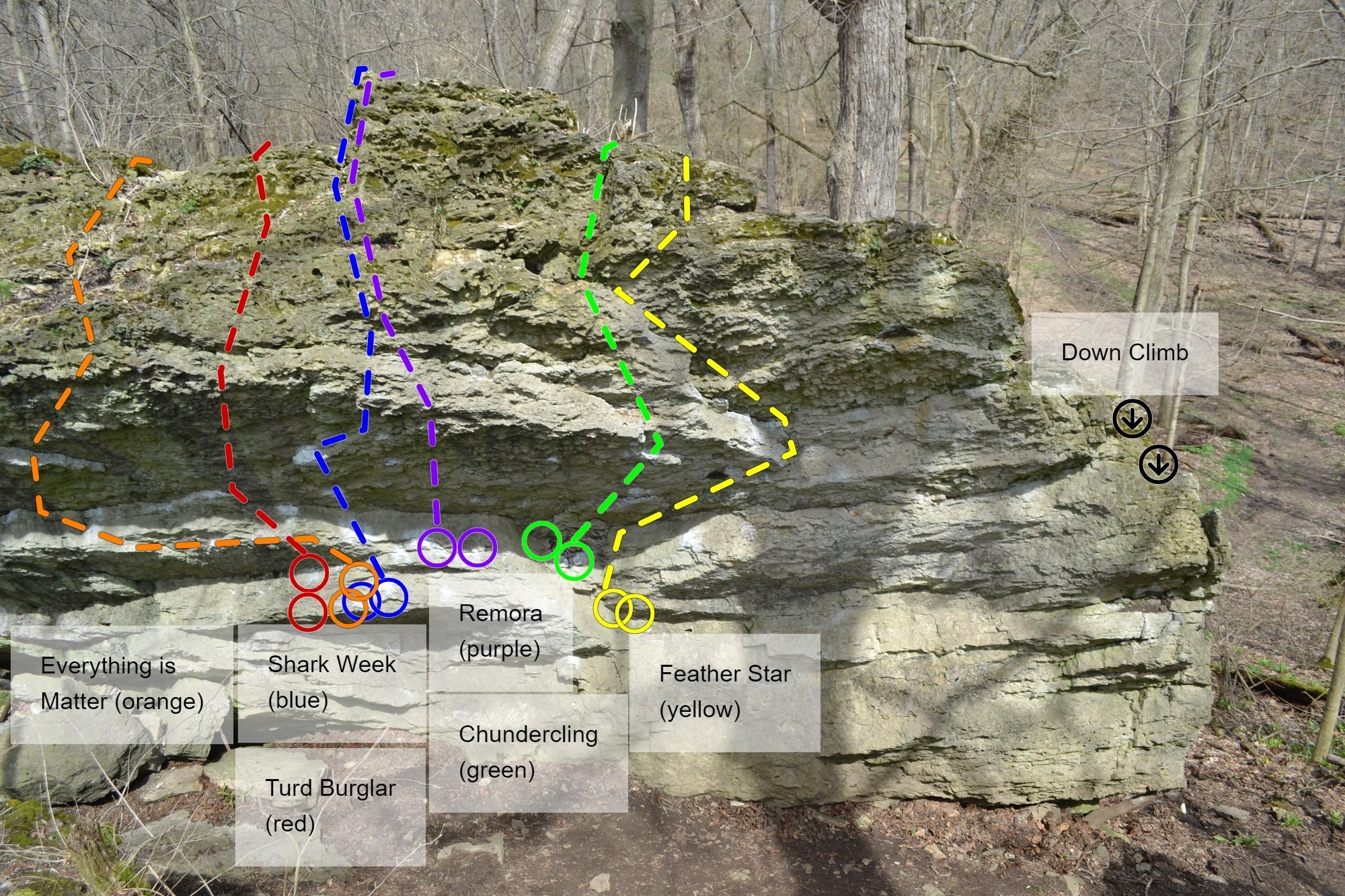 Crinoid Cove right side of overhang