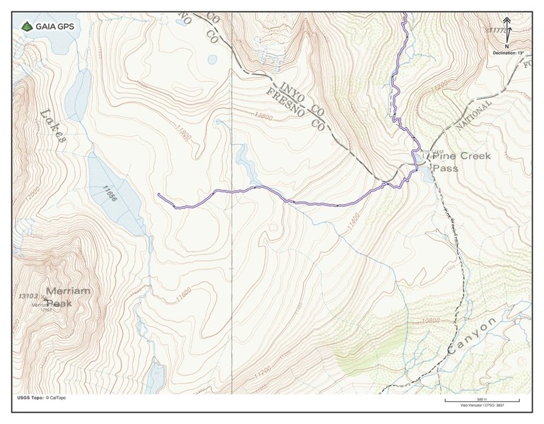 Approach via Pine Creek Pass - Very easy cross country up beautiful ...